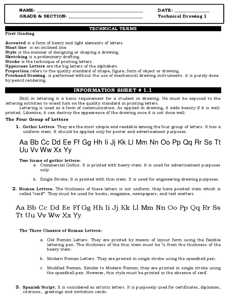Technical Drawing Fundamentals: An Introduction to Lettering Styles ...