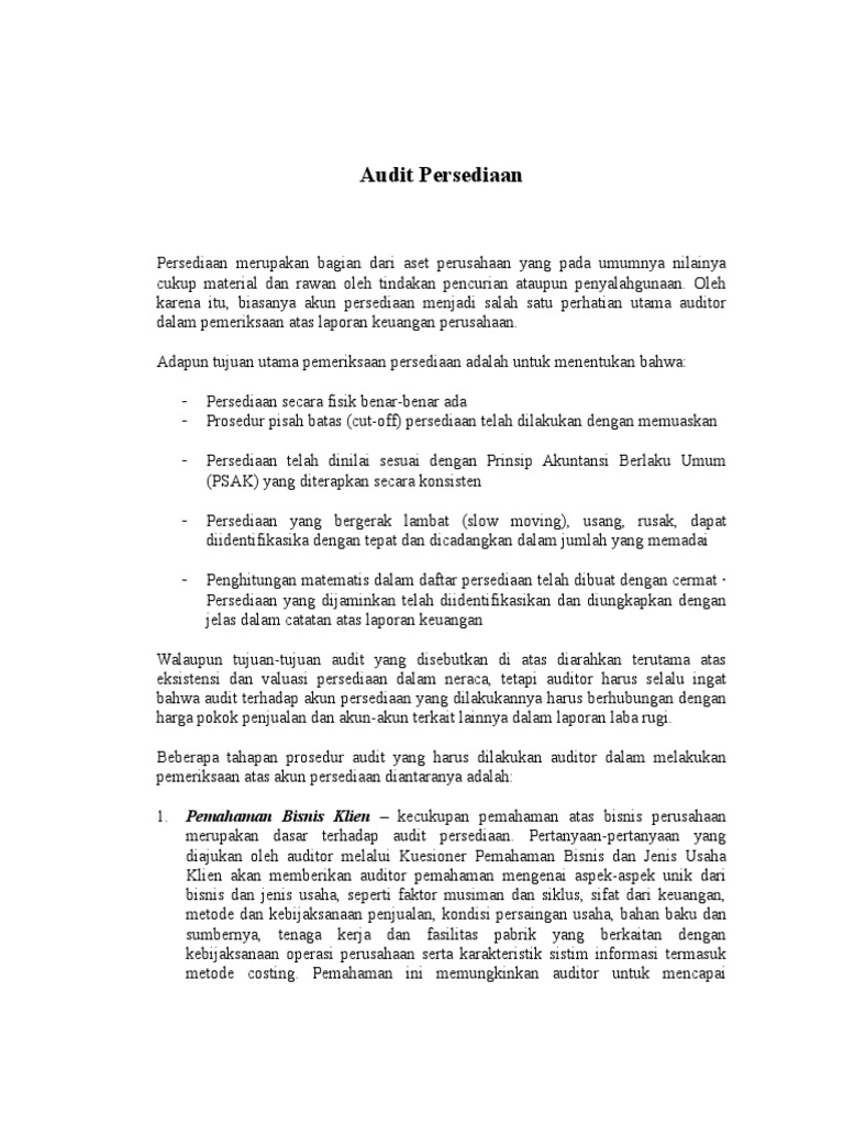 Audit Persediaan | PDF