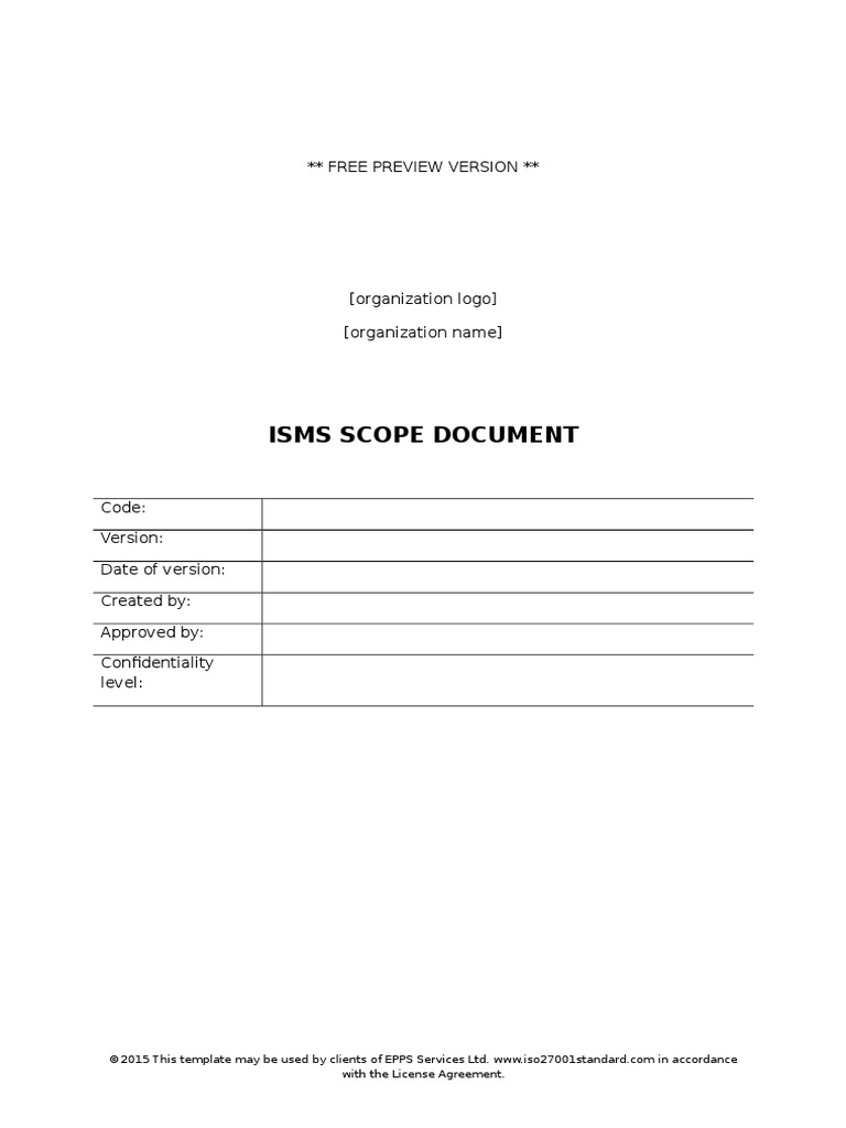 ISMS Scope Document Preview en | PDF