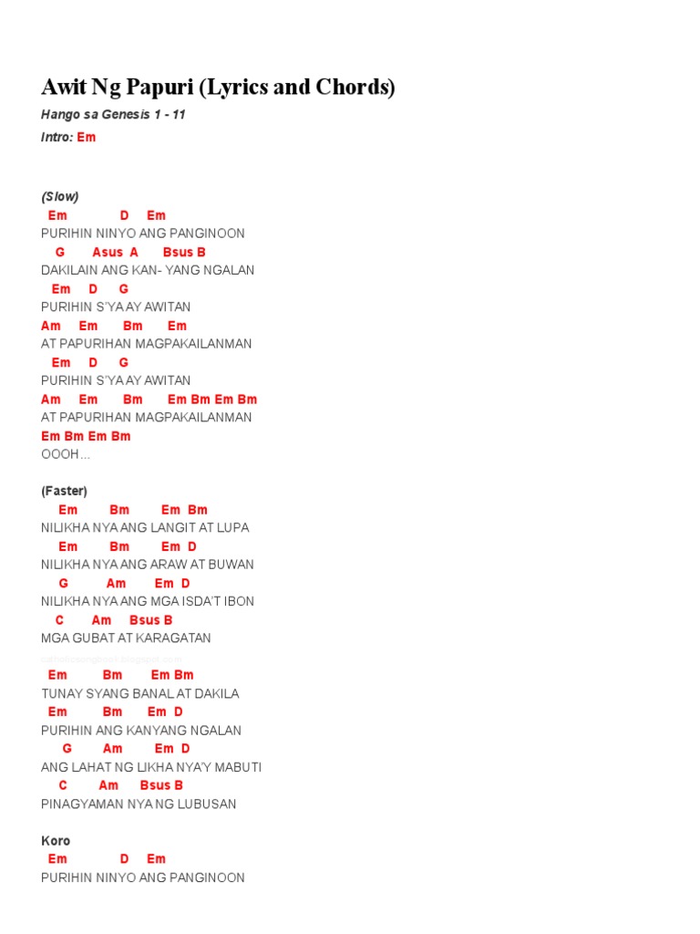 Awit NG Papuri | PDF