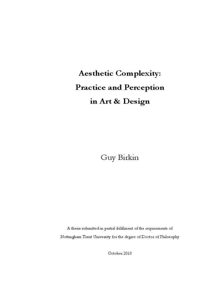 Aesthetic Complexity Practice and Percep | PDF | Aesthetics | Perception