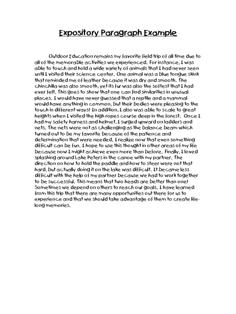 Microsoft Word - Expository Paragraph Example | Psychological Concepts ...