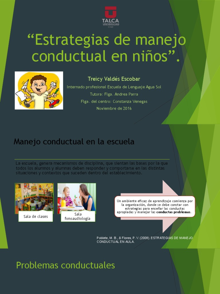 Estrategias de Manejo Conductual en Niños | PDF | Comportamiento ...