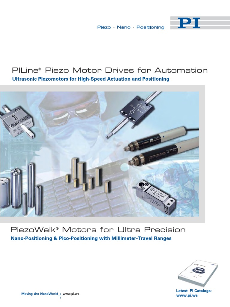 PI Brochure Piezomotor Piezo Motor PiezoWalk Ultrasonic Actuator | PDF ...