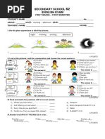 First Term First English Test: Level: 1ms | PDF