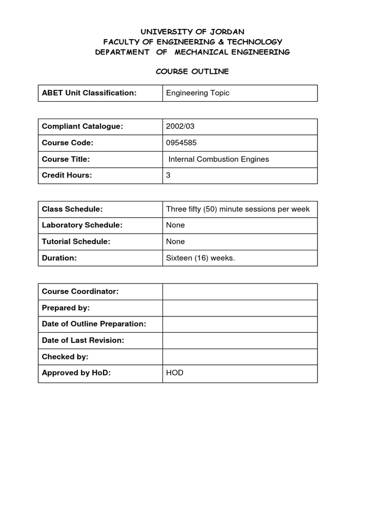 Autotronics I Course Outline | PDF | Internal Combustion Engine ...