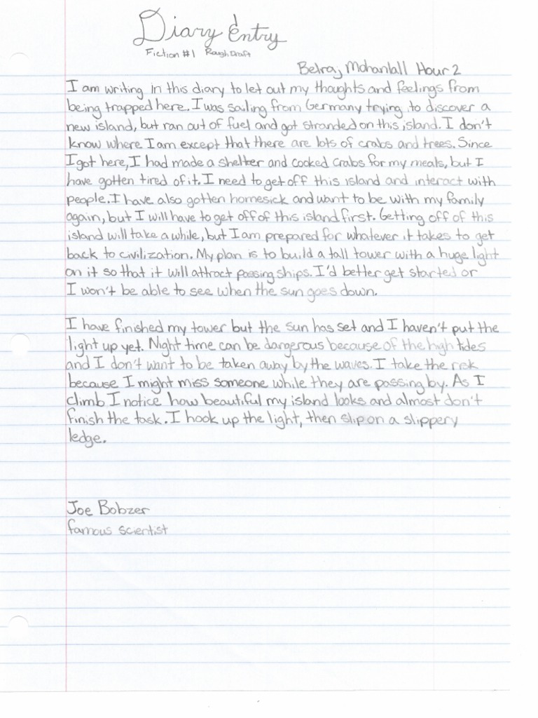 Diary Entry First Draft | PDF