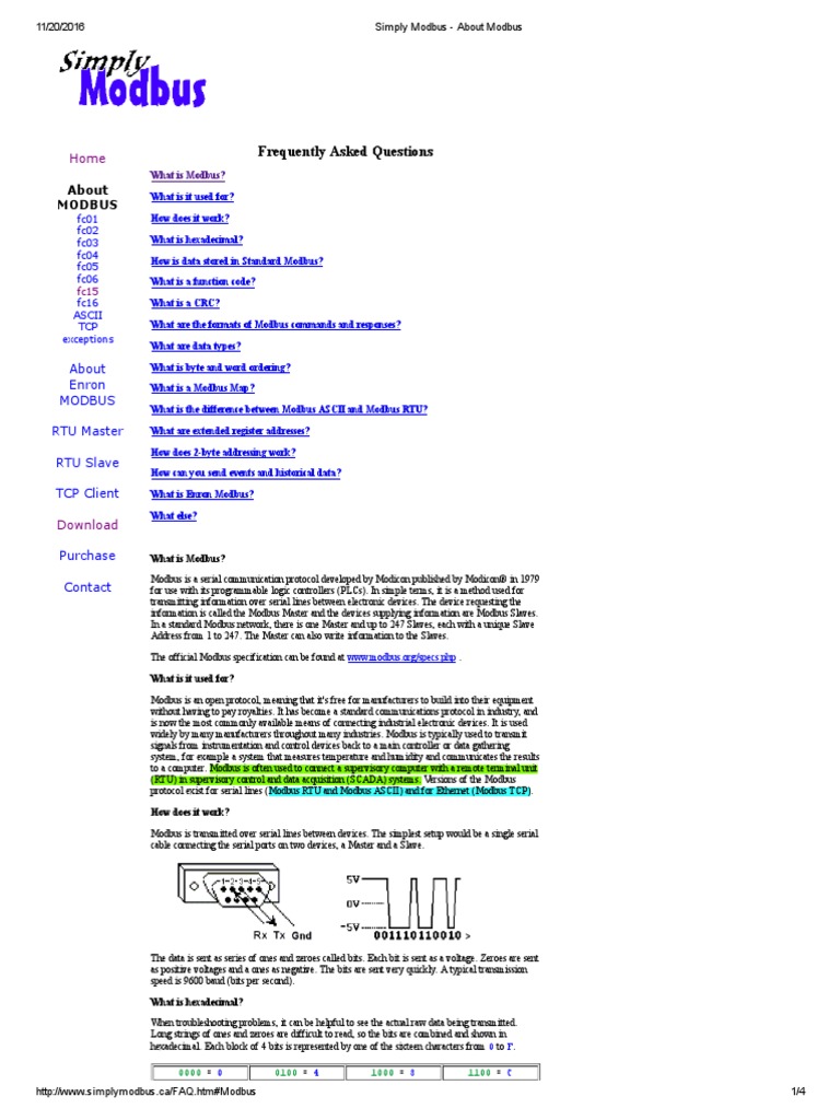 Simply Modbus - About Modbus | PDF | Computer Architecture | Areas Of Computer Science