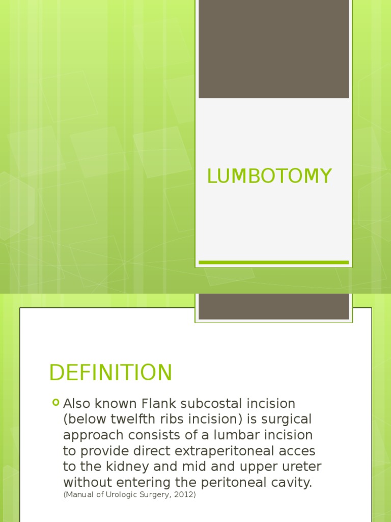 Lumbotomy | Surgery | Wound