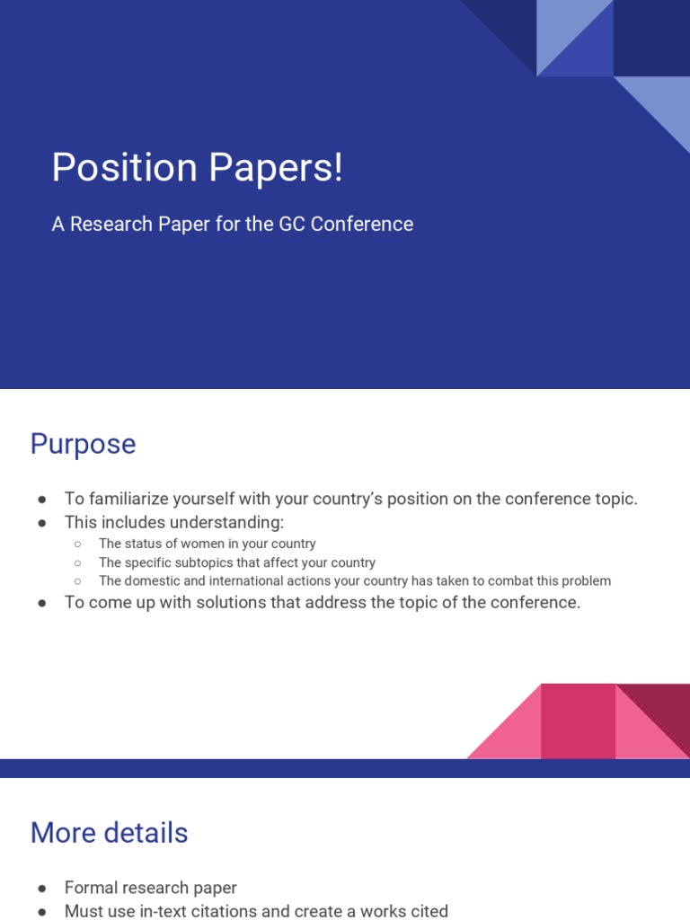 Position Papers | PDF | Career & Growth | Business