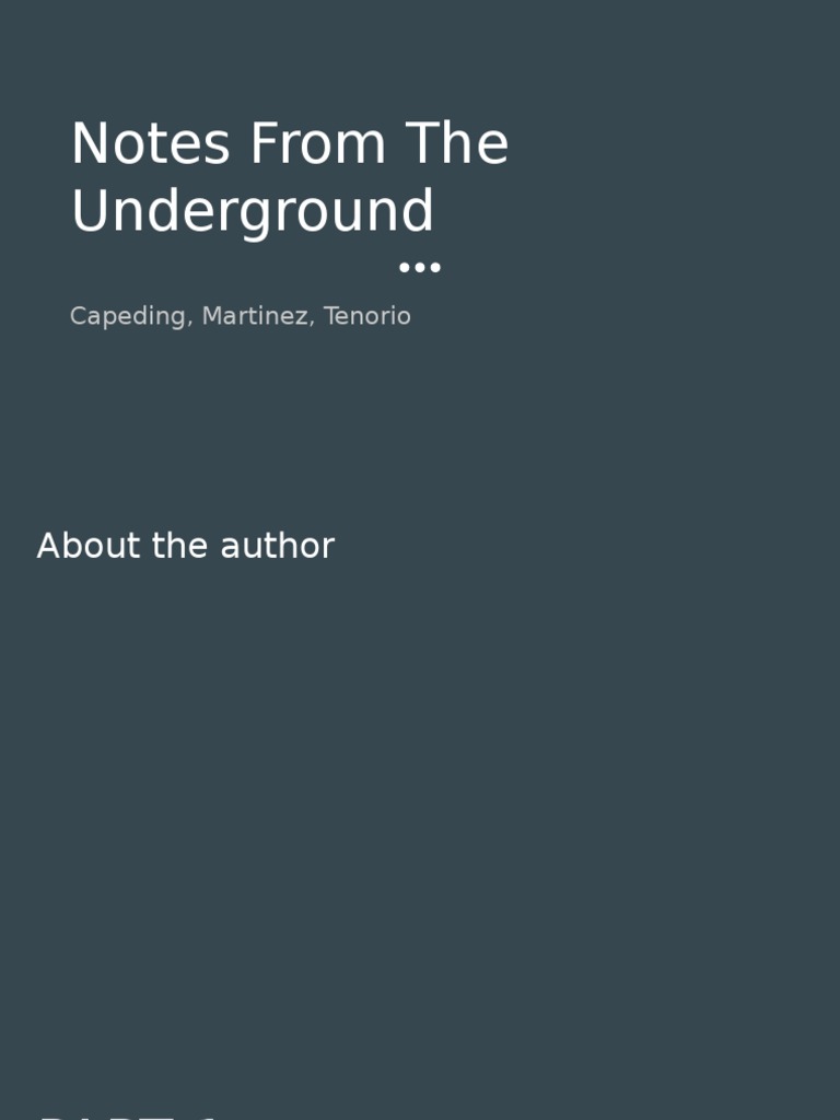 Notes From The Underground | PDF | Free Will