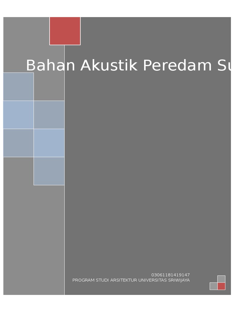 Jenis Bahan Dan Panel Akustik Peredam Suara | PDF