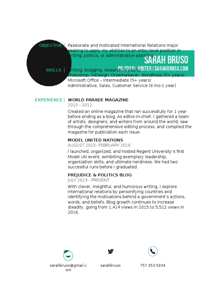 Sarah Bruso Resume SHELL | PDF | Career & Growth