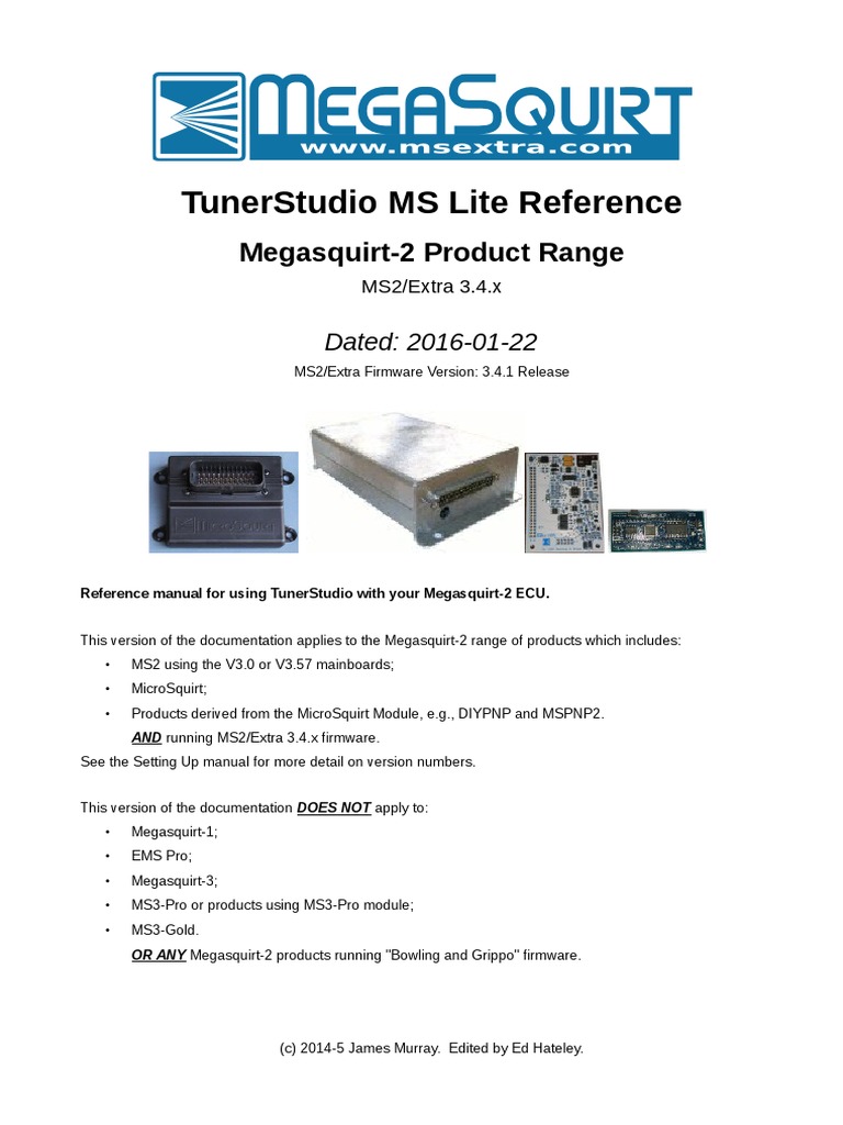 Megasquirt2 TunerStudio MS Lite Reference-3.4 PDF | PDF | Ignition ...