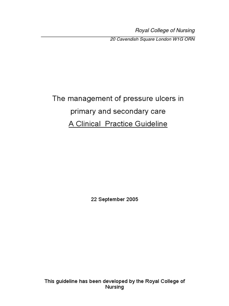 The Management of Pressure Ulcers in Primary and Secondary Care PDF ...