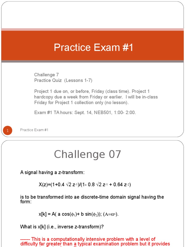 DSP Practice Exam #1 Questions | PDF | Sampling (Signal Processing ...