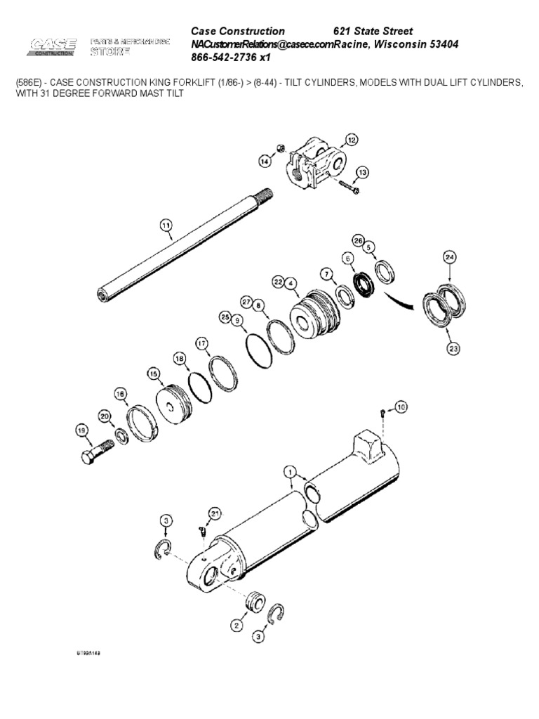 Tilt Cylinders, Models With Dual Lift Cylinders, With 31 Degree Forward ...