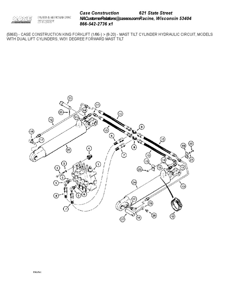 Forklift Mast Tilt Cylinder Diagram | PDF
