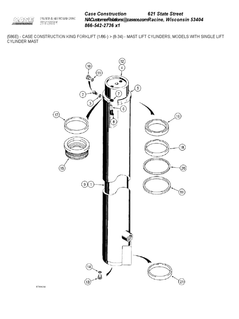 Mast Lift Cylinders%2c Models With Single Lift Cylinder Mast | Piston ...