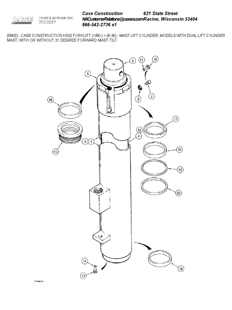 Mast Lift Cylinder, Models With Dual Lift Cylinder Mast, With or ...