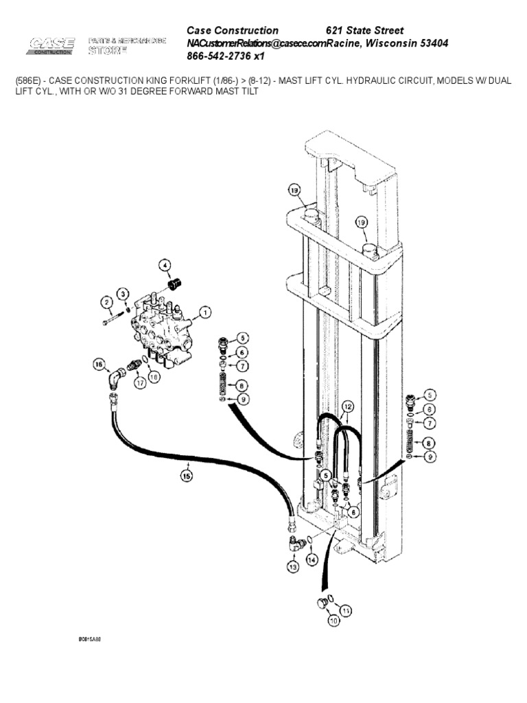 Mast Lift Cyl. Hydraulic Circuit, Models W/ Dual Lift Cyl., With or W/o ...