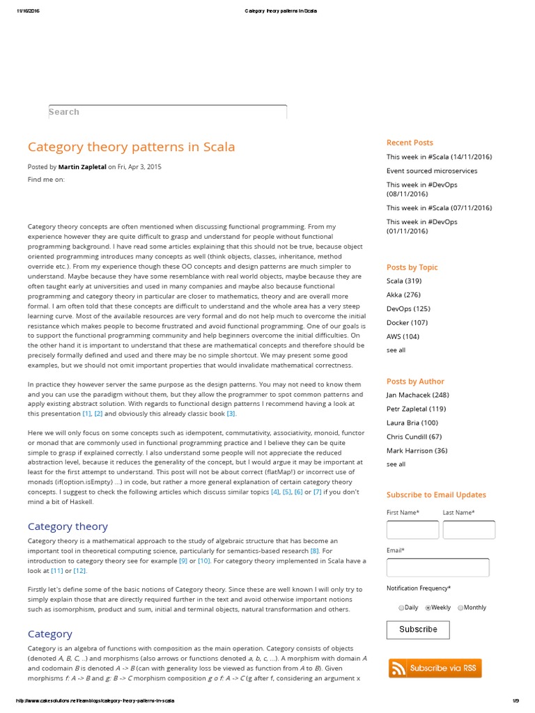 Category Theory Patterns in Scala | PDF | Category Theory | Function ...