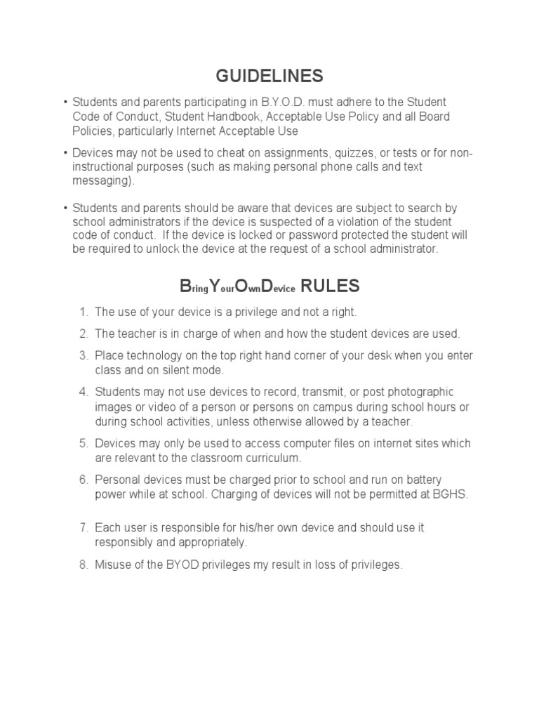 Byot Implementation Plan | PDF