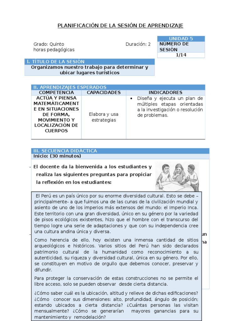 MAT - U5 - 5to Grado - Sesion 01 | PDF | Aprendizaje | Educación avanzada