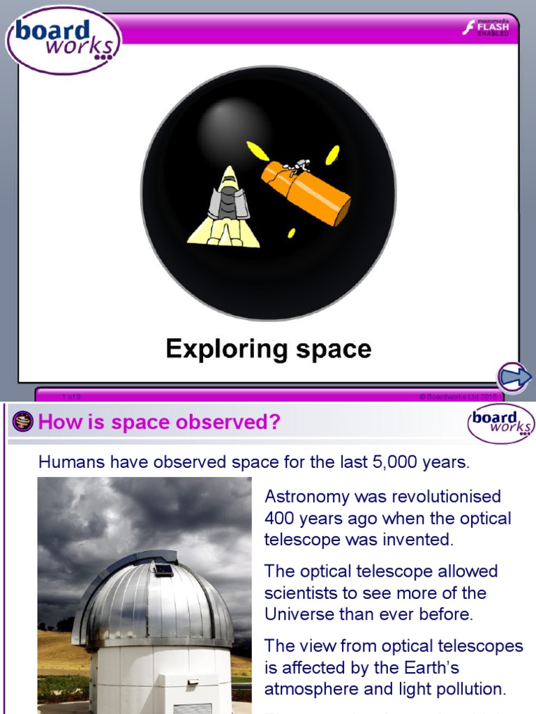 Boardworks Exploring Space | PDF | Telescope | Hubble Space Telescope