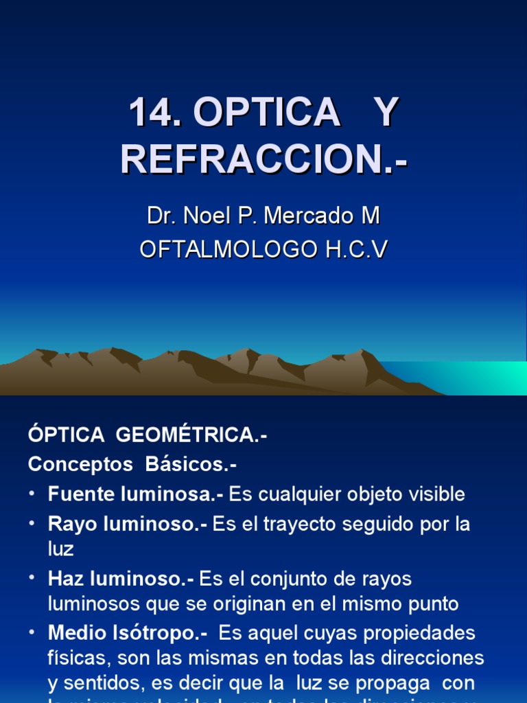 Oftalmologia Basica Optica y Refraccion | PDF | Ojo humano | Ligero
