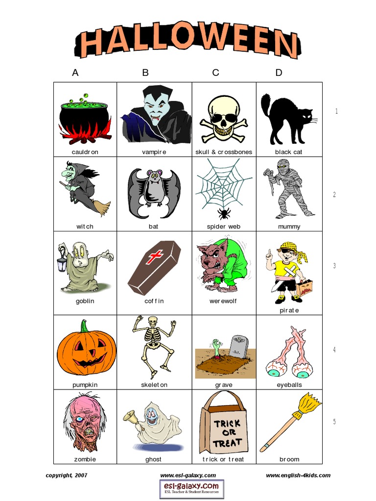 Halloween Vocabulary Game | PDF | General Fiction