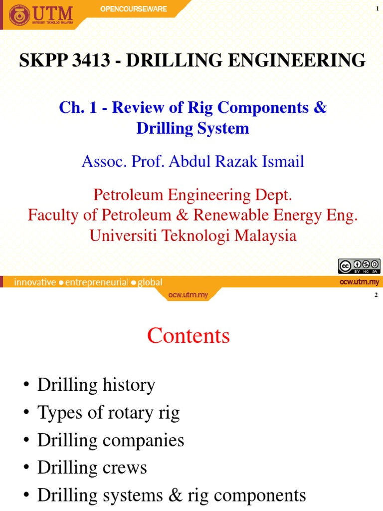CH 1 Review of Rig Components & Drilling System | PDF | Casing ...