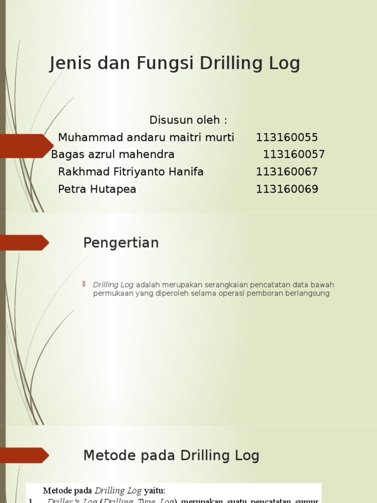 Jenis Dan Fungsi Drilling Log | PDF