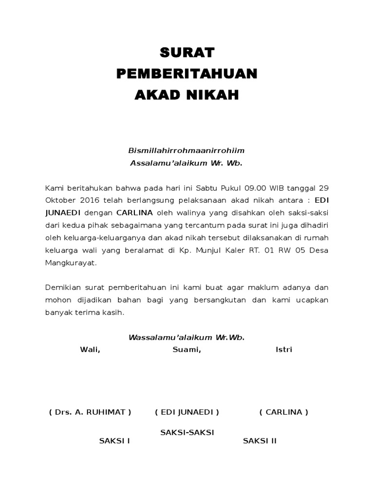 Surat Akad Nikah | PDF | Agama & Spiritualitas