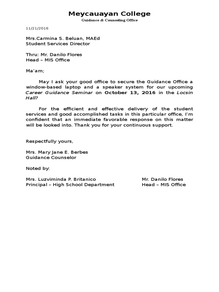 Request Letter For Laptop | PDF | Computing And Information Technology