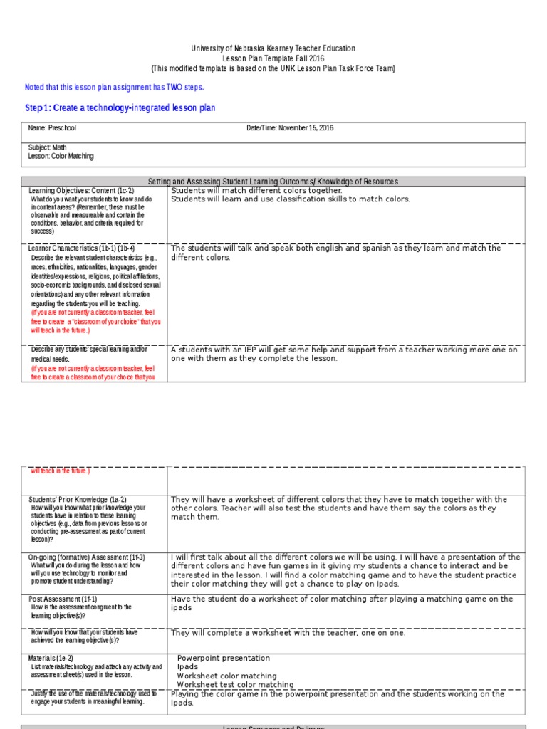 Step 1: Create A Technology-Integrated Lesson Plan | PDF | Lesson Plan ...