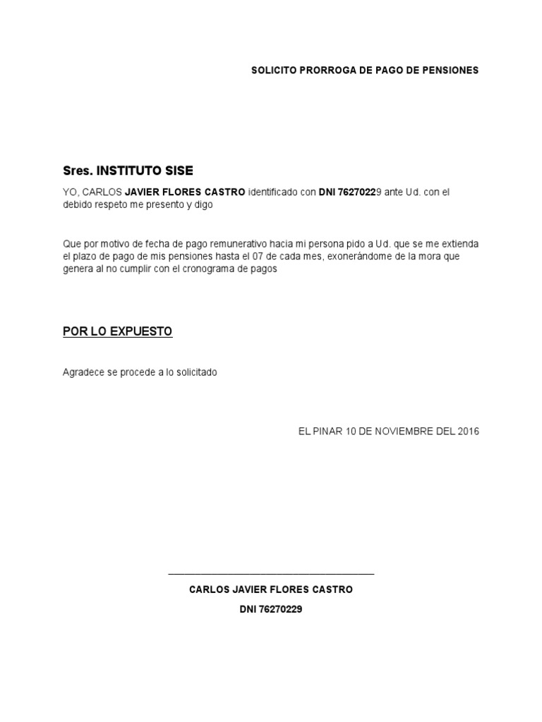 Solicitud Prorroga | PDF