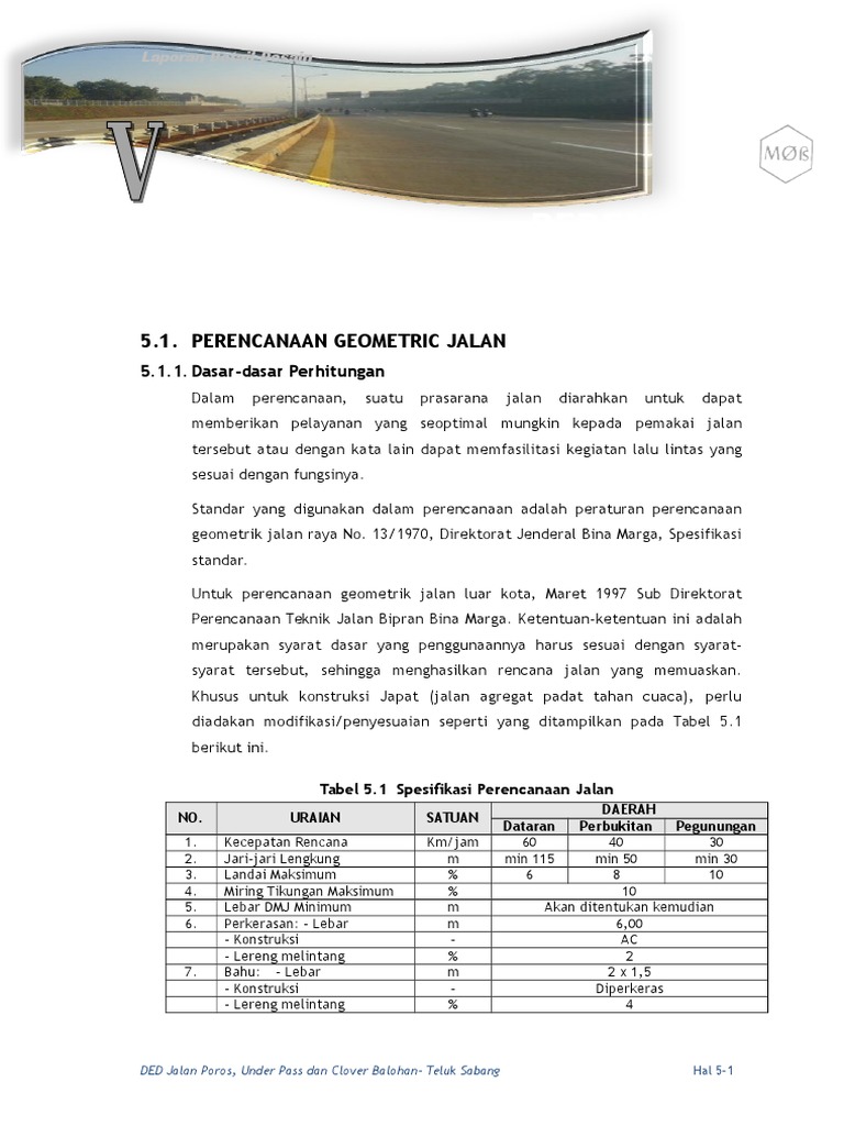 Bab 5 Perencanaan Teknis Jalan | PDF