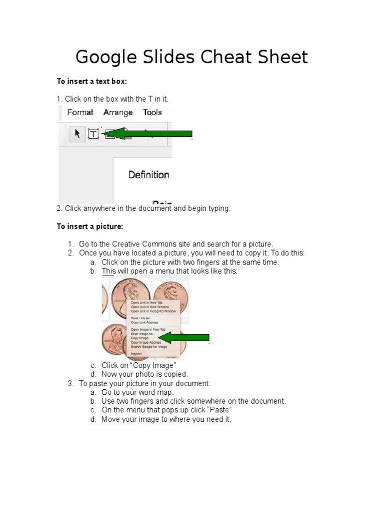 Google Slides Cheat Sheet | PDF | Art