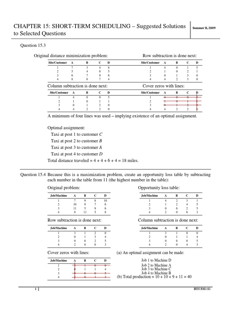 CHAPTER 15: SHORT-TERM SCHEDULING - Suggested Solutions To Selected Questions | PDF | Scheduling ...