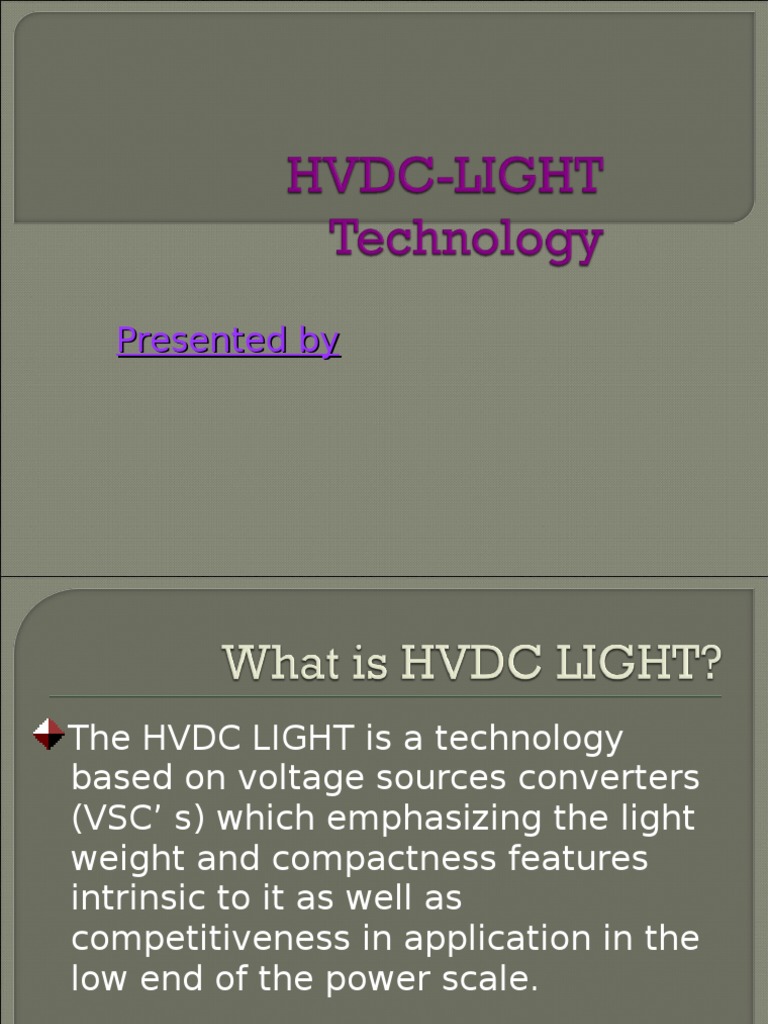 HVDC Light: Compact Power Transmission Technology | PDF | High Voltage ...