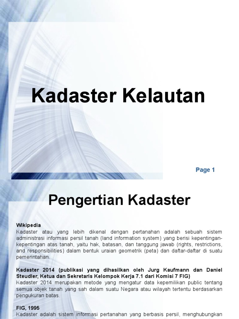 Pengertian dan Tujuan Kadaster Kelautan | PDF
