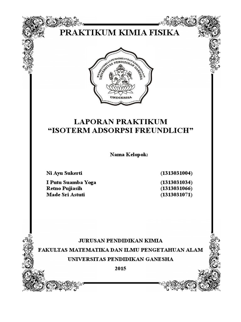 Laporan Praktikum Isoterm Freundlich | PDF