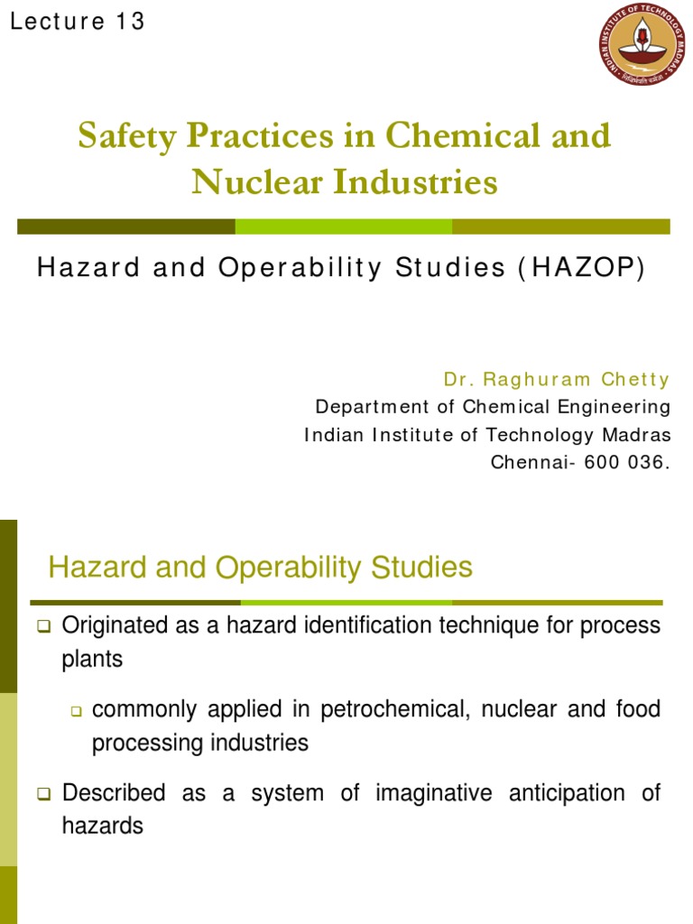Hazard and Operability Studies (HAZOP) | PDF | Chemical Reactor ...