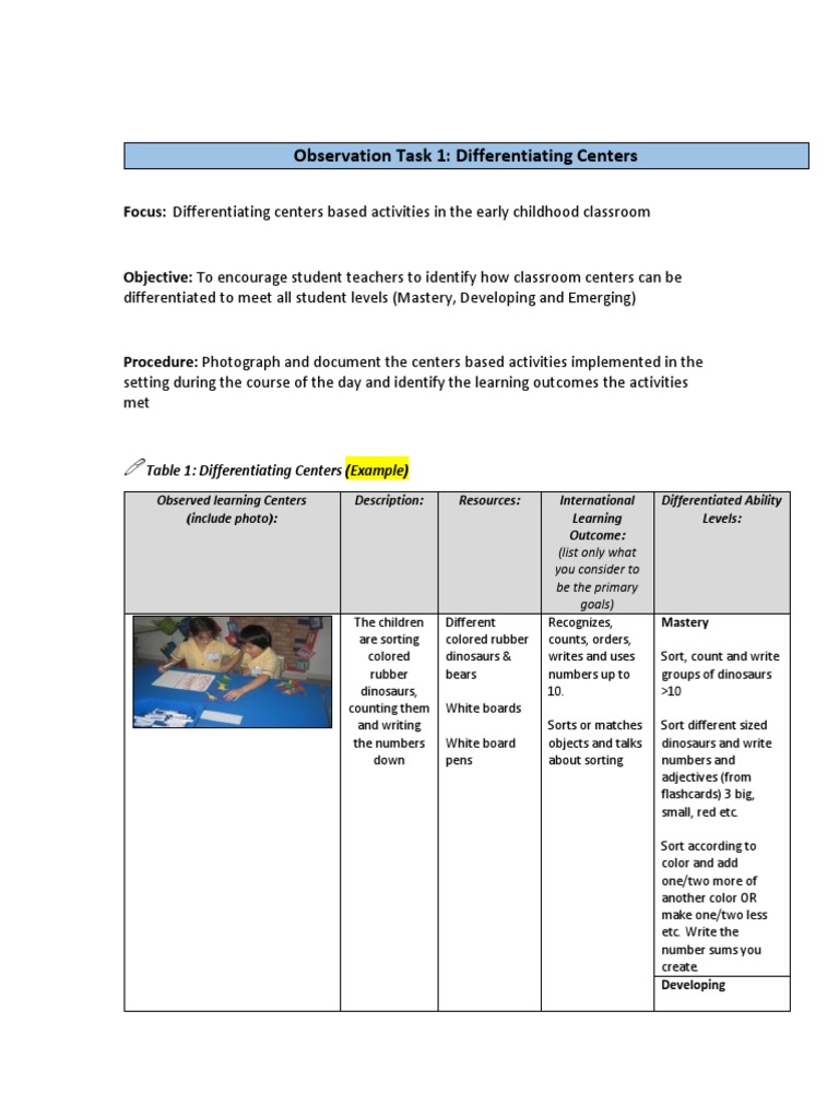 Observation Task 1 | PDF