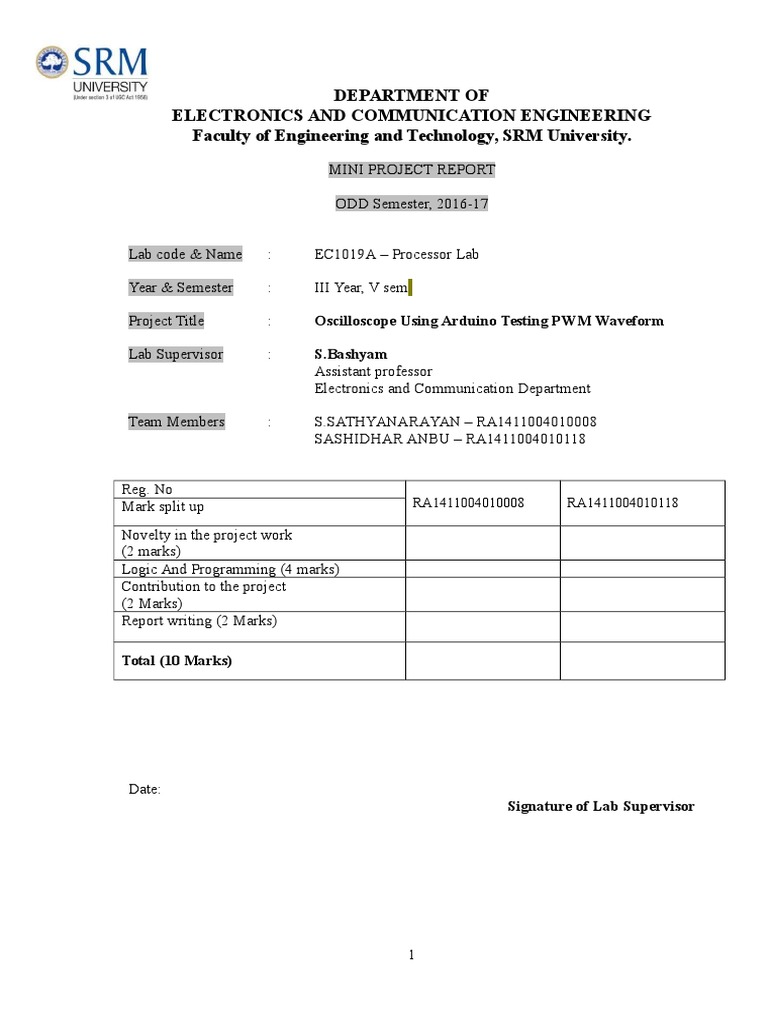 Arduino Oscilloscope Project Pdf Capacitor Electrical Engineering