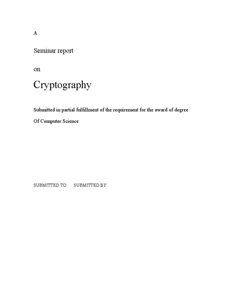 CSE Cryptography Report | PDF | Cryptography | Public Key Cryptography CSE Cryptography Report | PDF | Cryptography | Public Key Cryptography