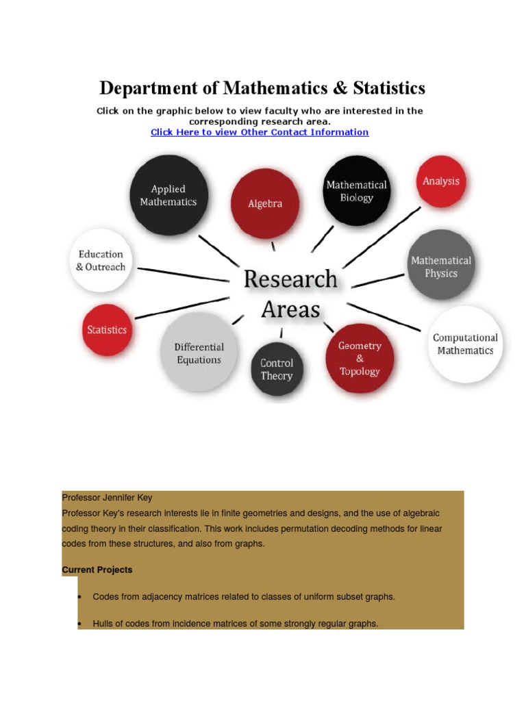 Research Areas in Mathematics & Statistics | PDF | Numerical Analysis ...