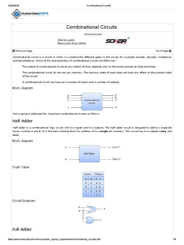 Combinational Circuits | PDF | Subtraction | Electronic Circuits