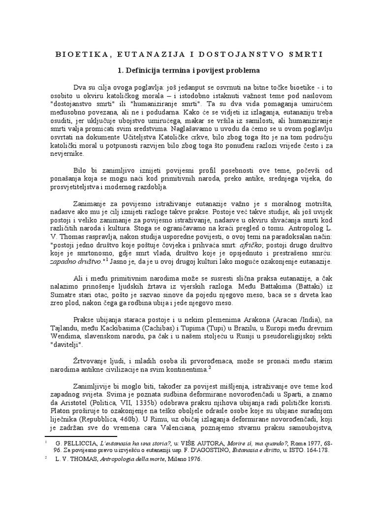 BIOETIKA I Eutanazija | PDF